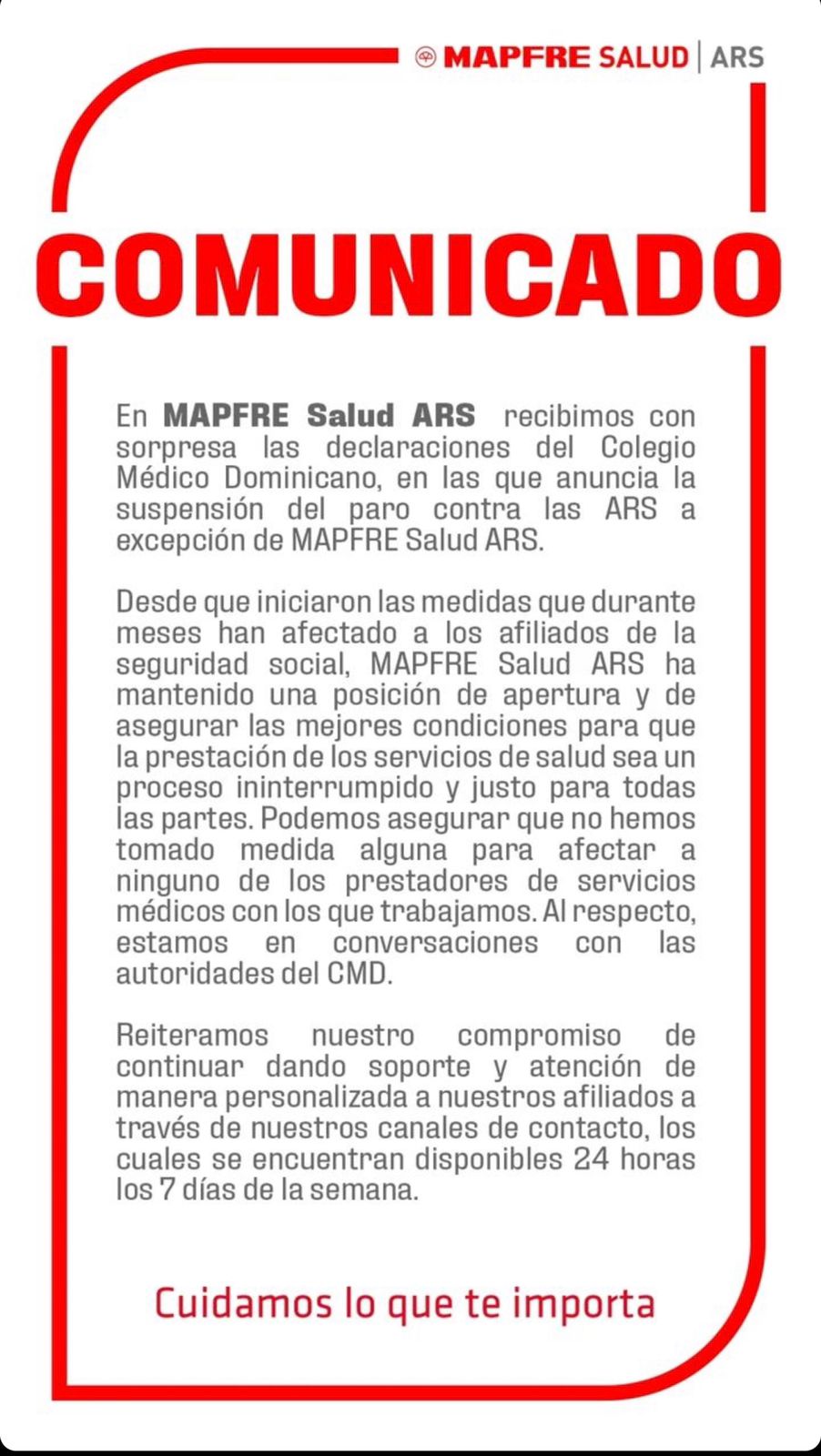 ARS Mapfre Salud responde al Colegio Médico