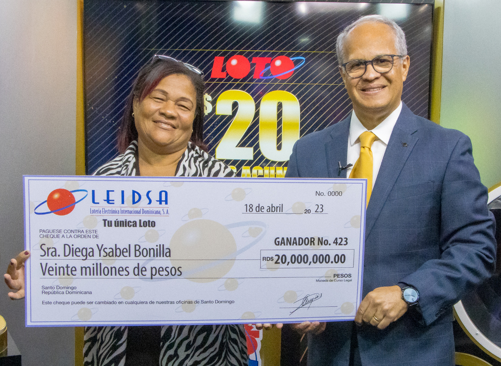 LEIDSA entrega 20 millones a la millonaria 423