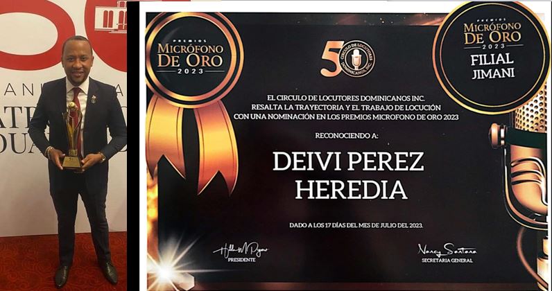 Locutor Deivy Pérez gana su primer Micrófono de Oro