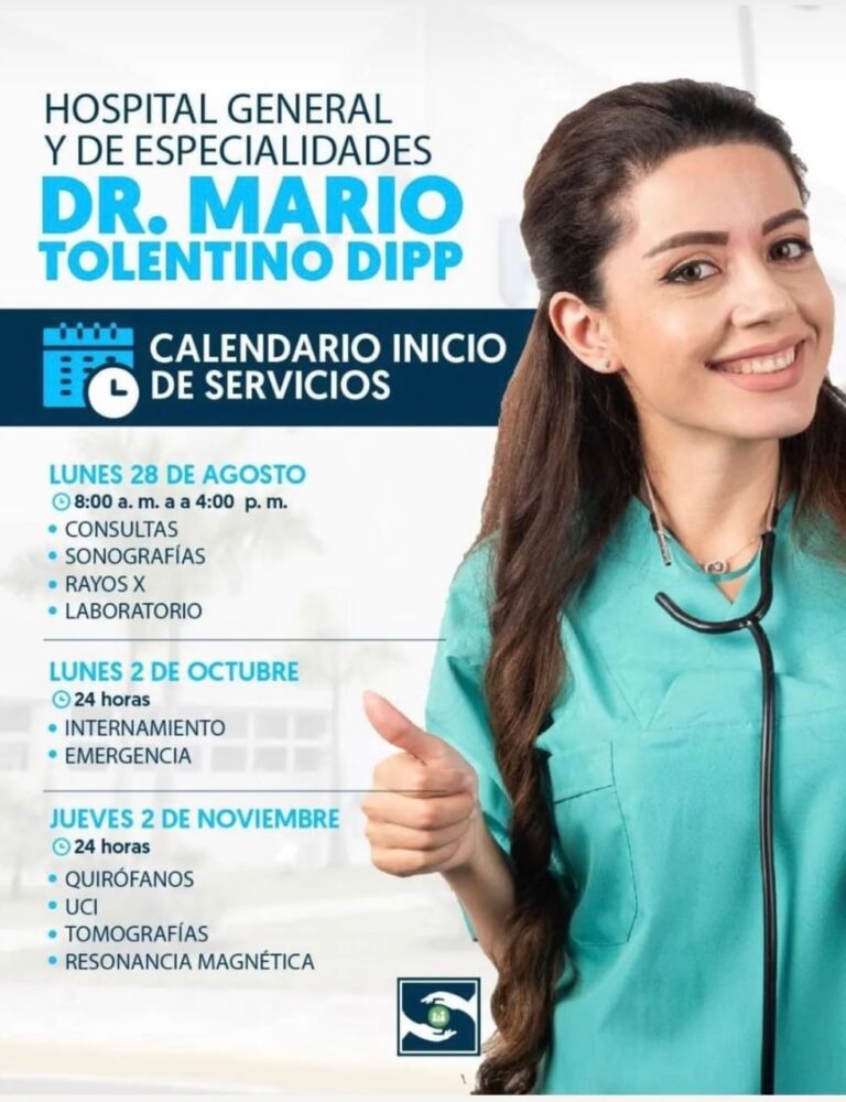 Hospital Dr. Mario Tolentino Dipp iniciará servicios el 28 de agosto
