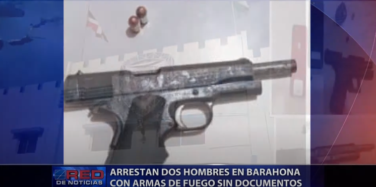 Arrestan dos hombres con armas de fuego sin documentos