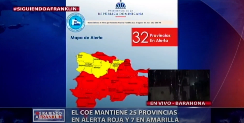 25 provincias se mantienen en alerta roja y siete en amarilla