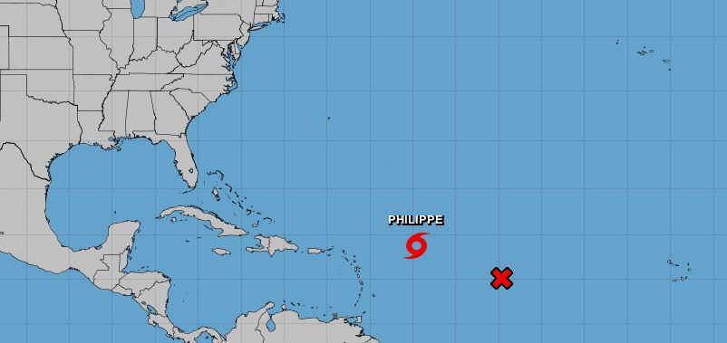 Trayectoria de la Tormenta Tropical Philippe apunta hacia RD y PR