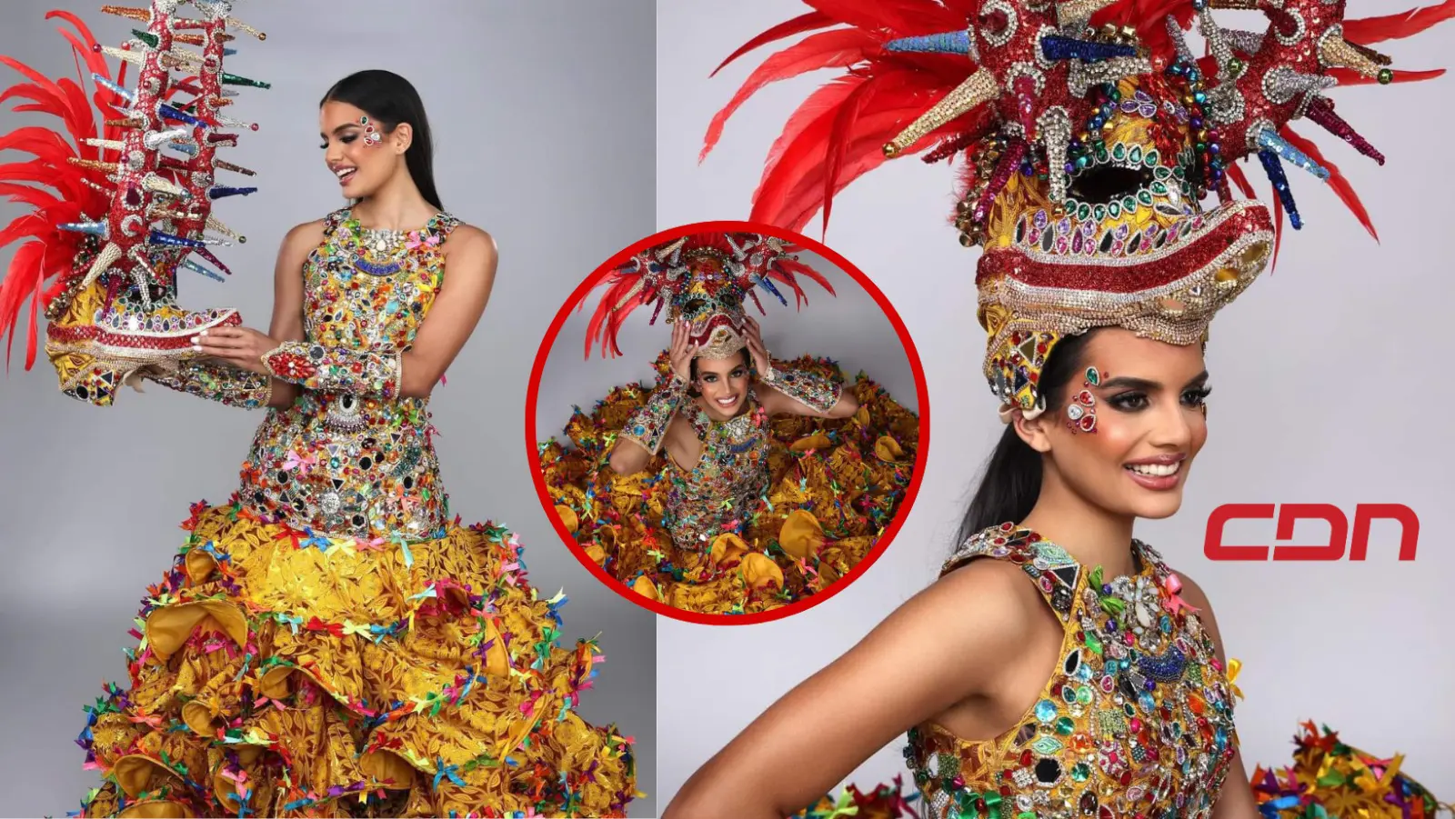 Representante RD en Miss World sorprende con traje típico