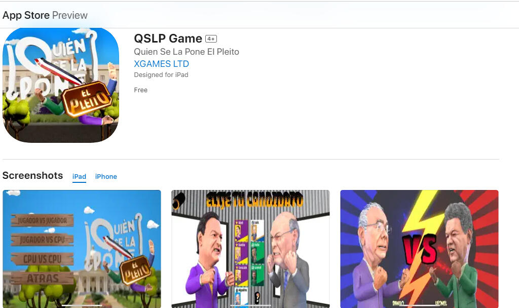 Videojuego de pelea de políticos dominicanos en la App Store