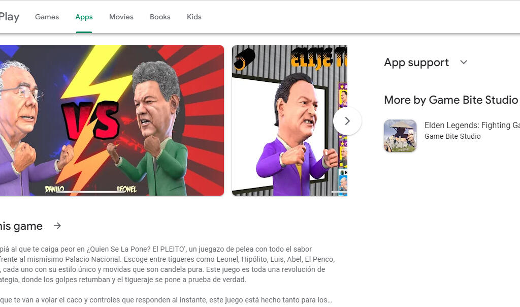 Videojuego de pelea de políticos dominicanos en la App Store