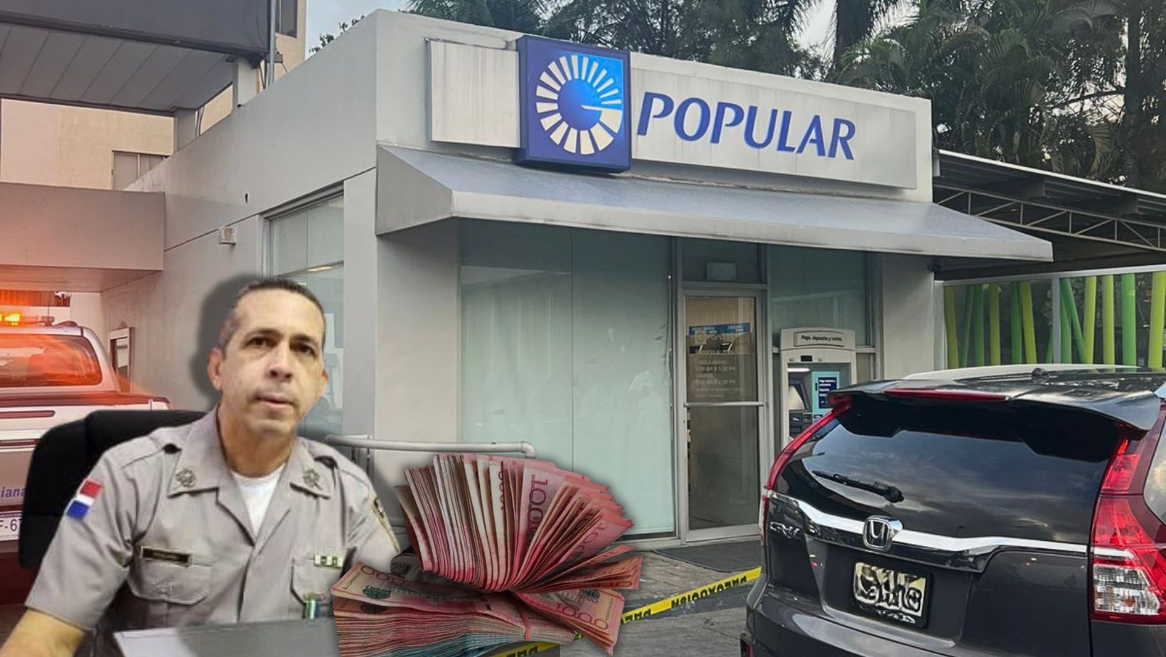 Policía Nacional investiga asalto a sucursal del Banco Popular