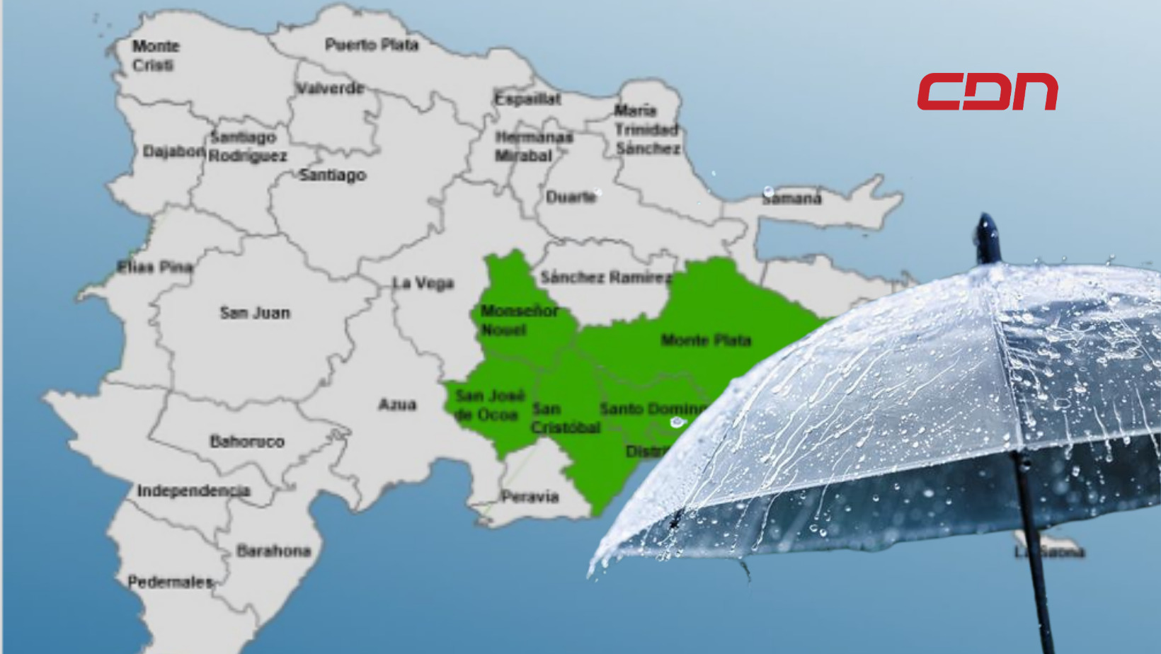 COE emite alerta verde para cinco provincias y el Distrito Nacional