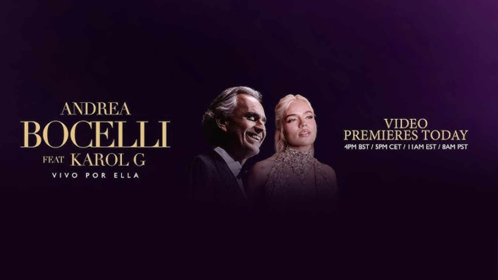 Andrea Bocelli y Karol G interpretan "Vivo por ella"