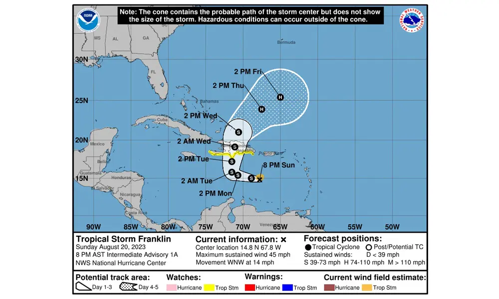 Viene mucha agua desde el martes por la tormenta Franklin - Periódico ...