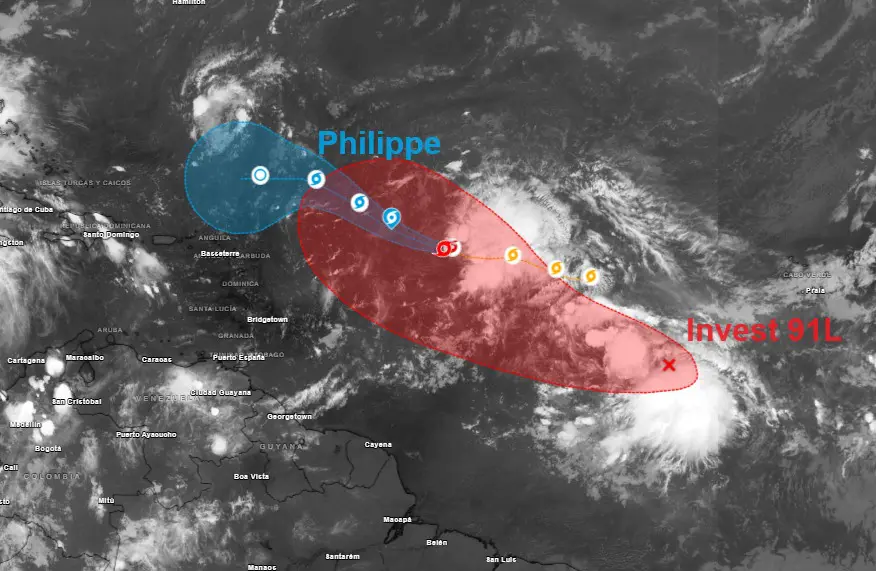 Centro de Huracanes monitorea tormenta tropical Philippe