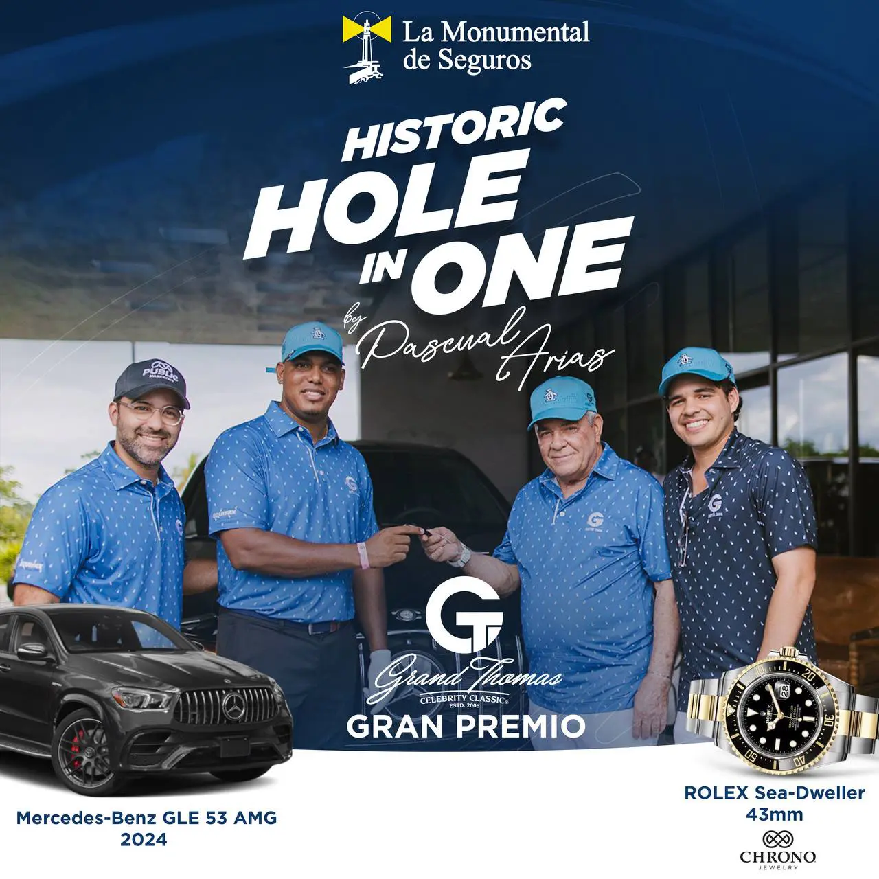 Ganan Mercedes Benz y Rolex en el primer hoyo en uno en los 30 torneos ...