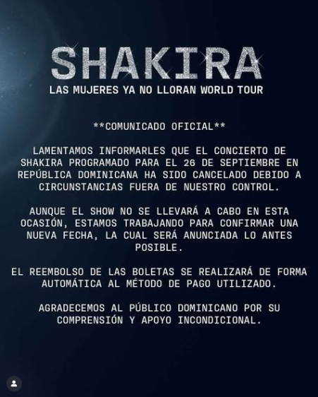 Así serán los reembolsos de las boletas de Shakira en RD